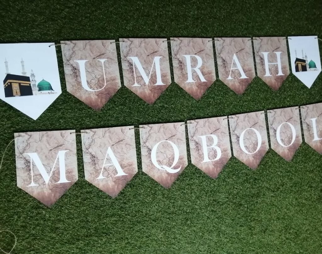 Umrah Maqbool and Mabroor Messages, Meaning, Cake, Banner