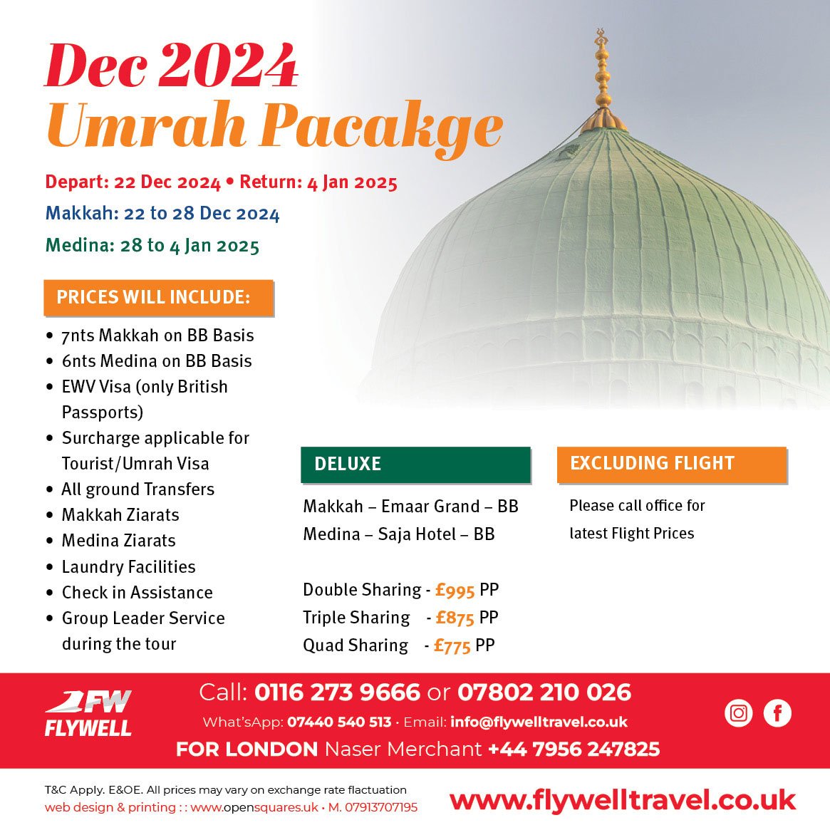 Flywell Umrah Packages 2025, Hajj 2025 Tour, Prices List